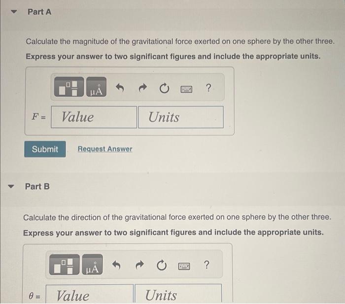 Solved Four 2.5-kg spheres are located at the corners of a | Chegg.com