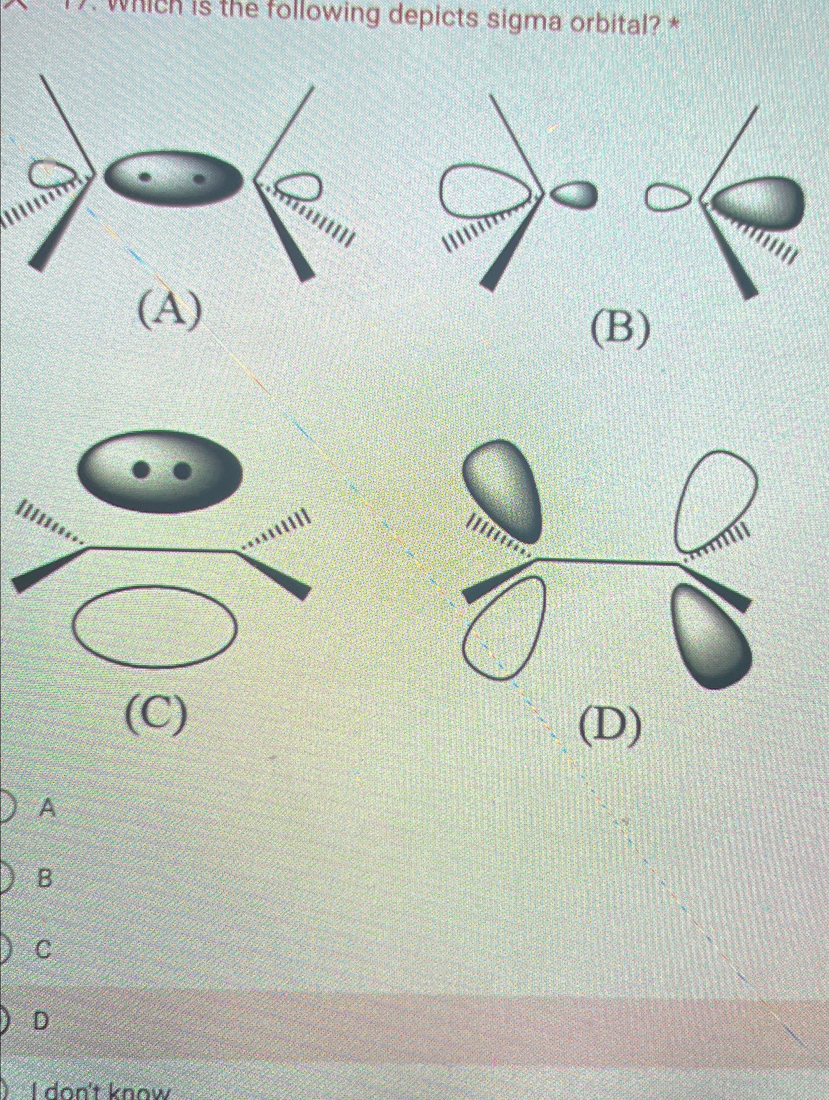 Solved Is the following depicts sigma orbital? *ABcDI don' | Chegg.com