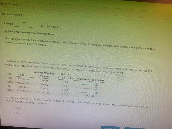 Solved Homework (Ch 11) Back to Assignment Attempts Keep the | Chegg.com