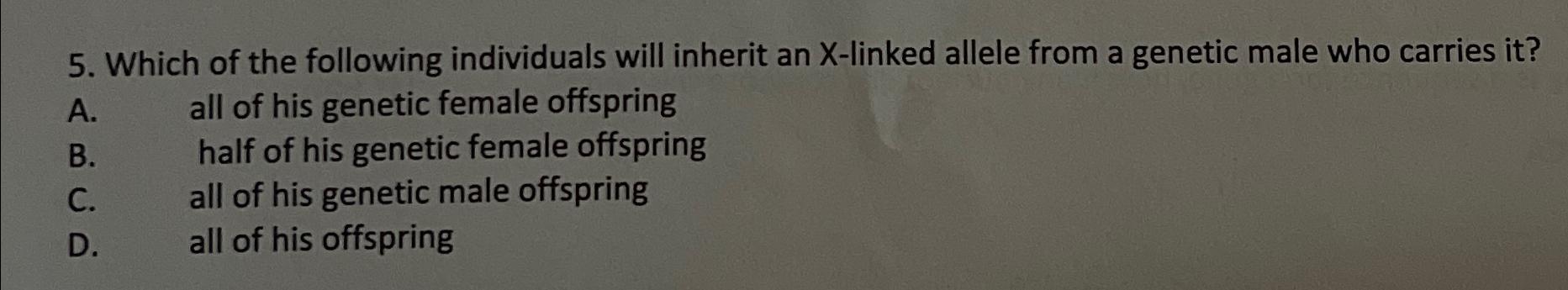 Solved Which of the following individuals will inherit an | Chegg.com