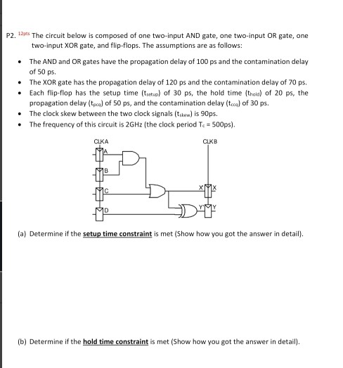 Solved P2. The circuit below is composed of one two-input | Chegg.com