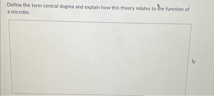 Solved Define the term central dogma and explain how this | Chegg.com