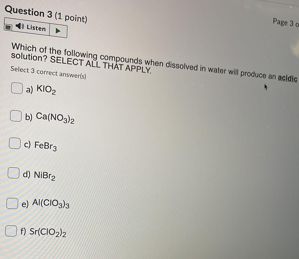 Solved Question 3 (1 point) Page 30 » Listen Which of the | Chegg.com