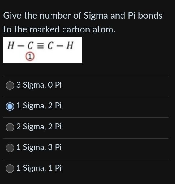 Solved Give the number of Sigma and Pi bonds to the marked | Chegg.com