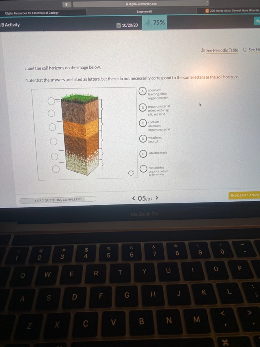 label the soil horizons on the image below.Note that | Chegg.com