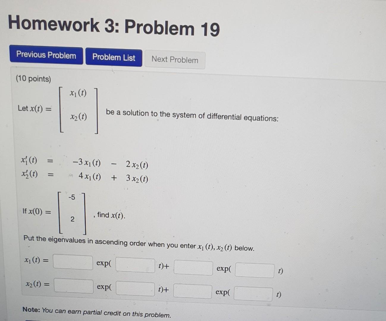 Solved Homework 3 Problem 19 Previous Problem Problem List 2987