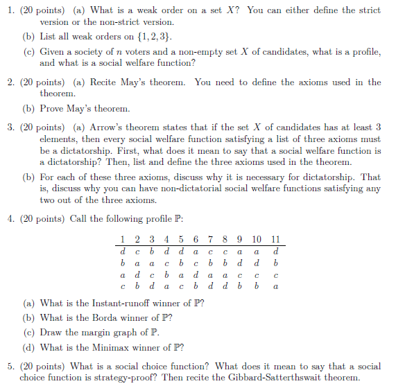 Solved (a) ﻿What is a weak order on a set x ? ﻿You can | Chegg.com