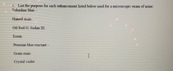 Solved 3. List the purpose for each enhancement listed below | Chegg.com