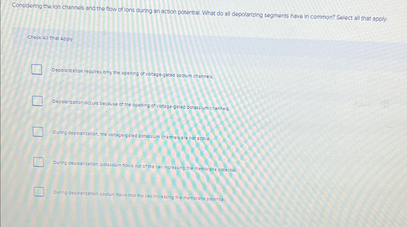 Solved Considering the lon channels and the flow of lons | Chegg.com