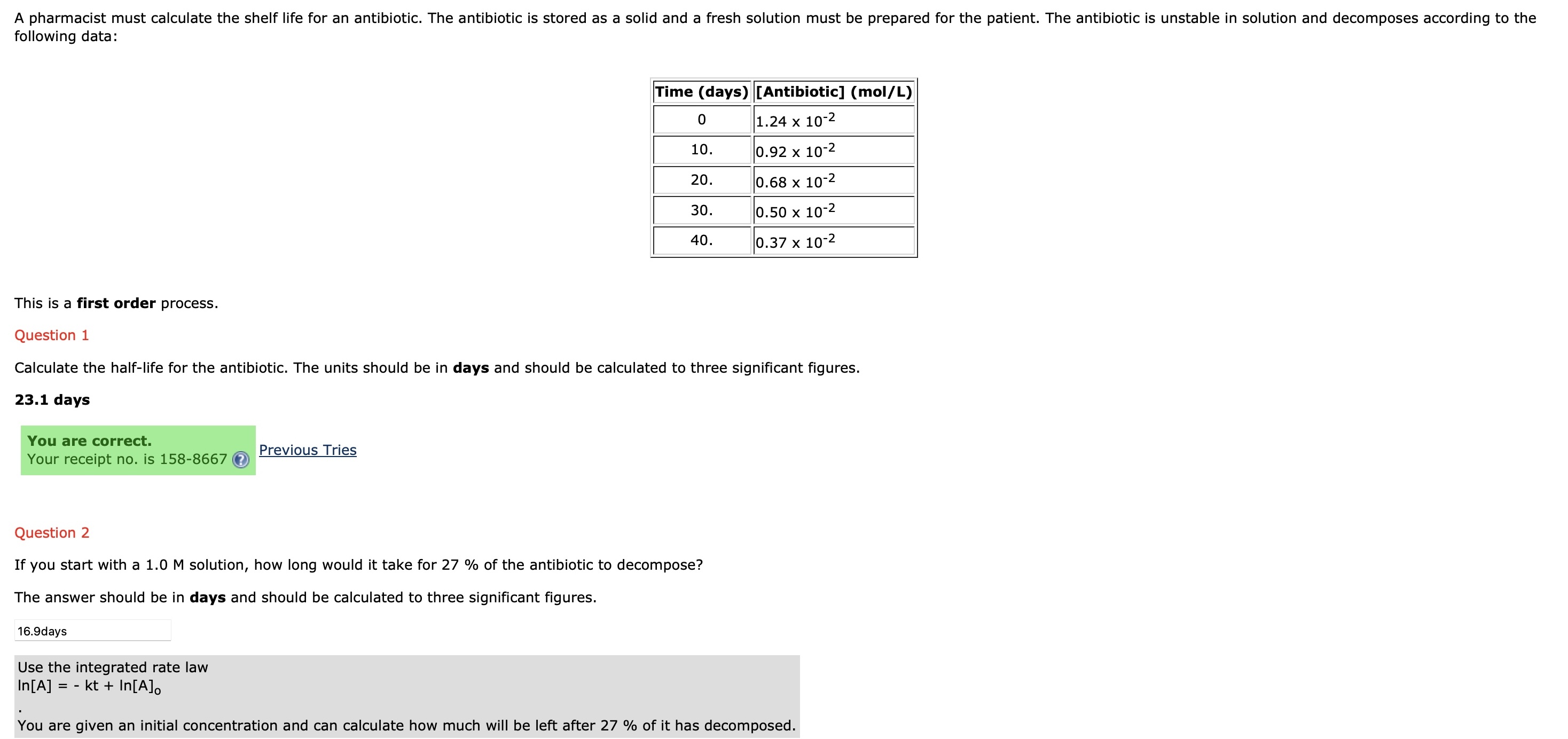 Solved Consider the following initial rate data (at 279K ) | Chegg.com