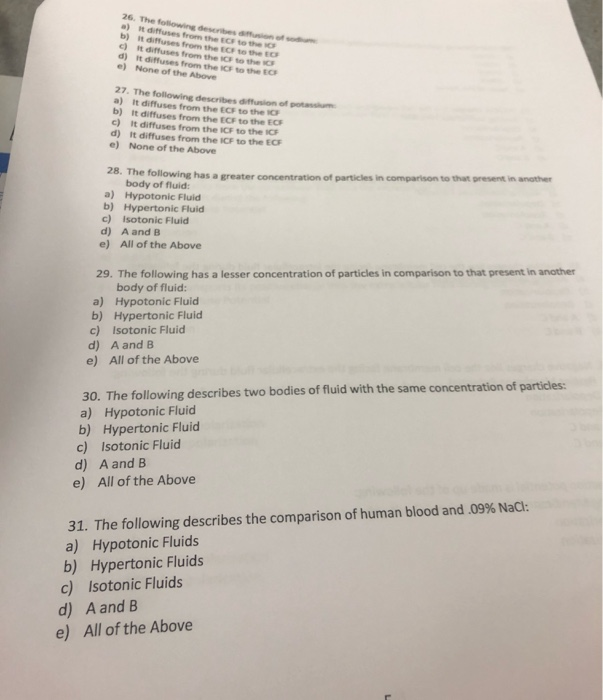 Solved 26. The following describes amusion of sodu a) t | Chegg.com