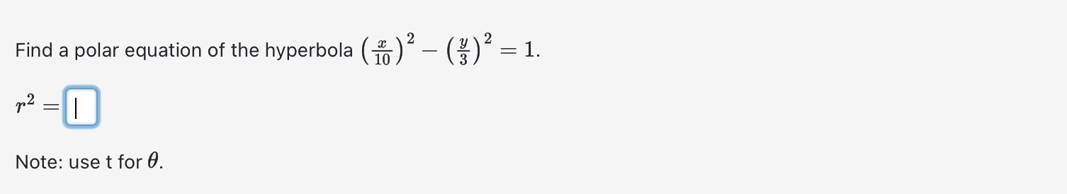 Solved Find a polar equation of the hyperbola | Chegg.com