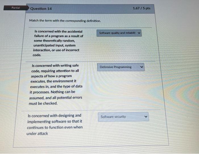 Solved Match the term with the corresponding definition. Is | Chegg.com
