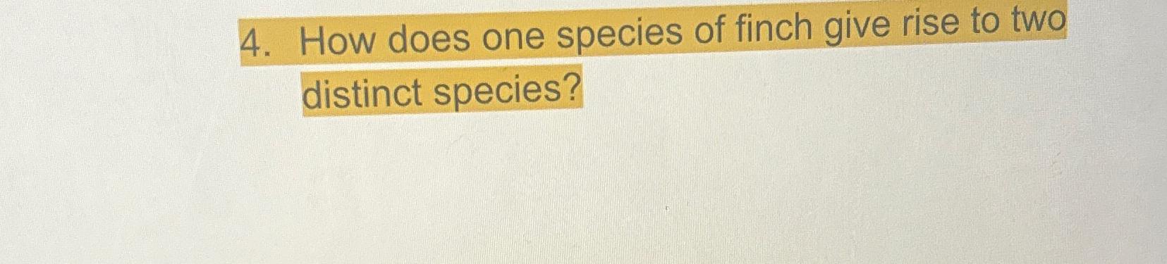 Solved How does one species of finch give rise to two | Chegg.com