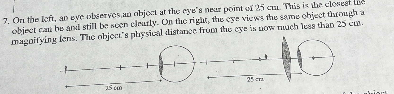 Solved On the left, an eye observes an object at the eye's | Chegg.com