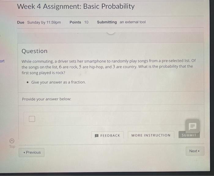 Solved Week 4 Assignment: Basic Probability Due Sunday by | Chegg.com