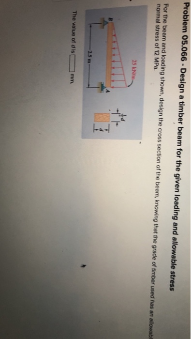 Solved Problem 05.066 - Design a timber beam for the given | Chegg.com