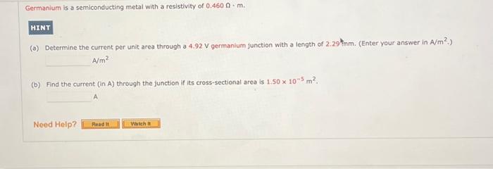 Solved Germanium is a semiconducting metal with a | Chegg.com