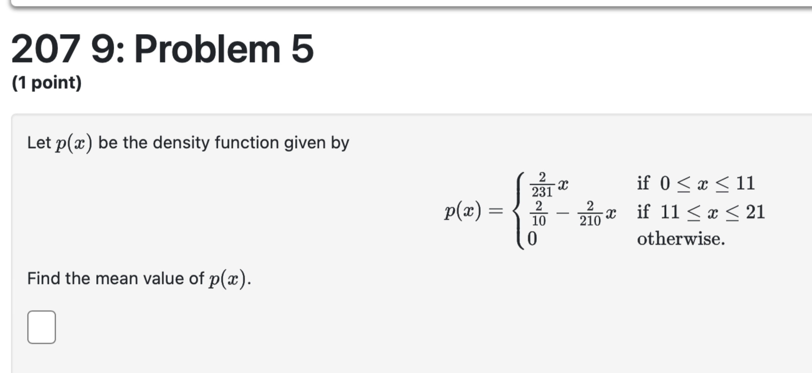 Solved Let p(x) ﻿be the density function given | Chegg.com