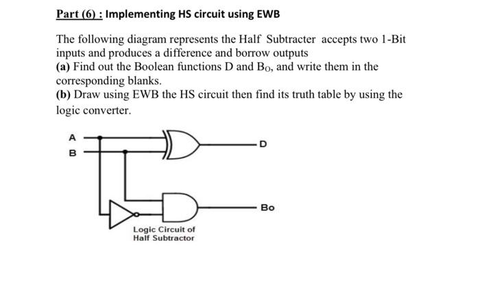 Solved Part (6) : Implementing HS circuit using EWB The | Chegg.com