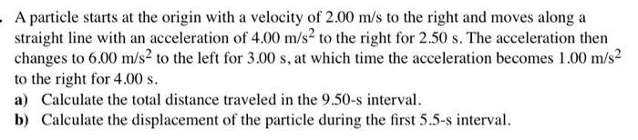 Solved A particle starts at the origin with a velocity of | Chegg.com