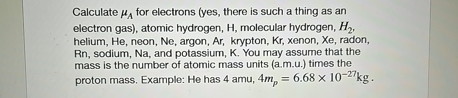 Calculate μA ﻿for electrons (yes, ﻿there is such a | Chegg.com
