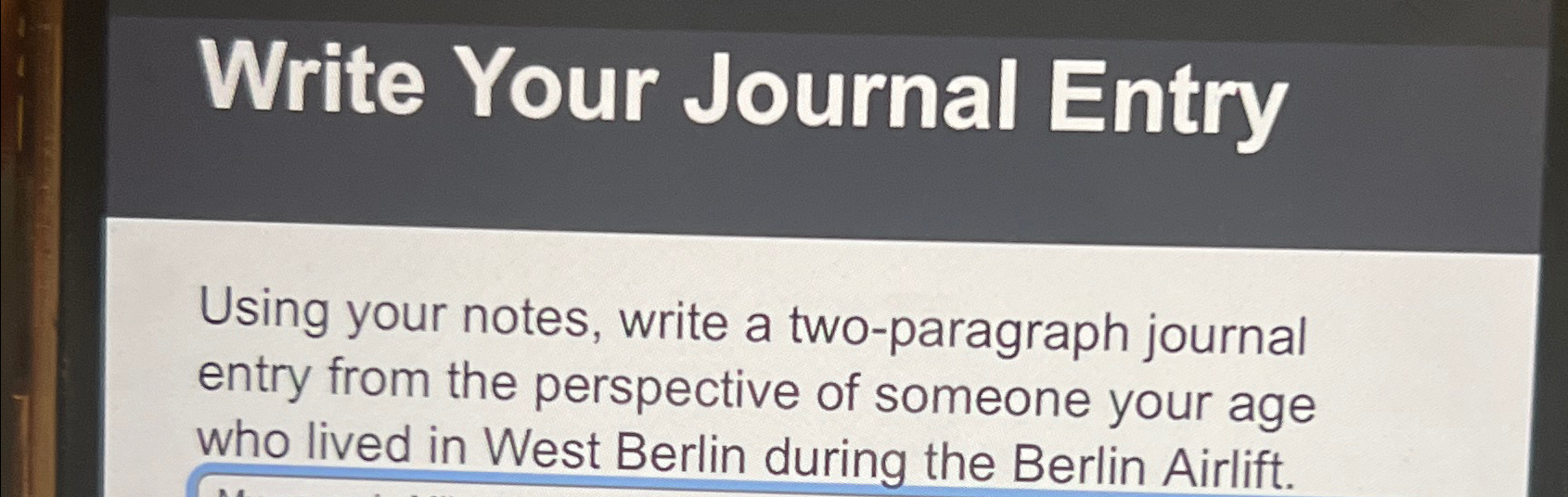 Solved Write Your Journal EntryUsing your notes, write a | Chegg.com