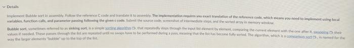 Solved Detains// C program for implementation of Bubble sort | Chegg.com