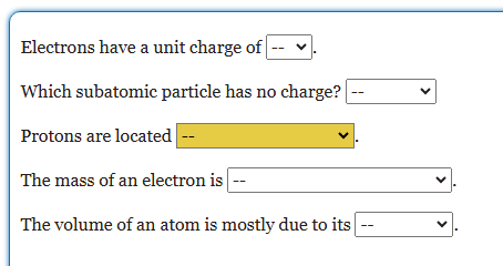 Solved Electrons have a unit charge ofWhich subatomic | Chegg.com