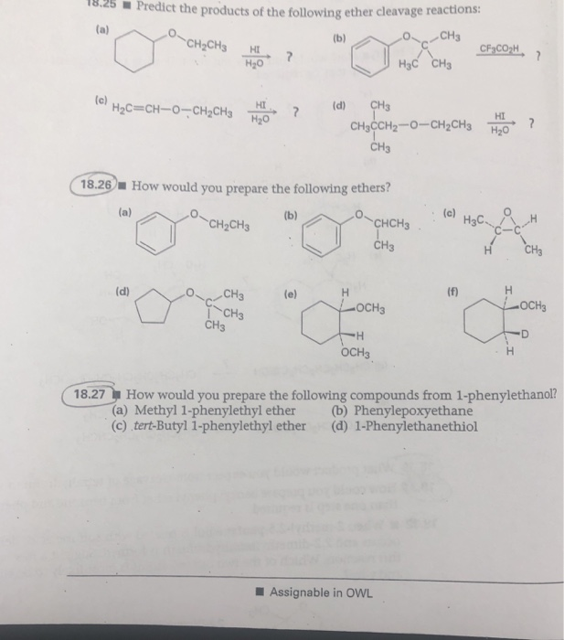 Solved Predict the products of the following ether cleavage | Chegg.com