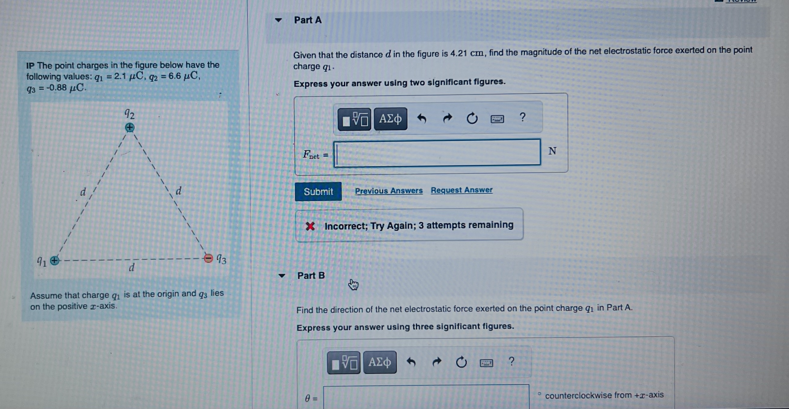 Solved Part AIP The point charges in the figure below have | Chegg.com