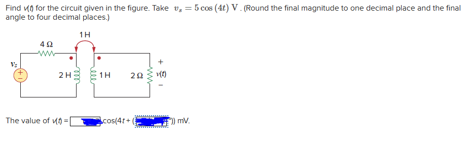 Solved Find v(t) ﻿for the circuit given in ﻿the figure. Take | Chegg.com