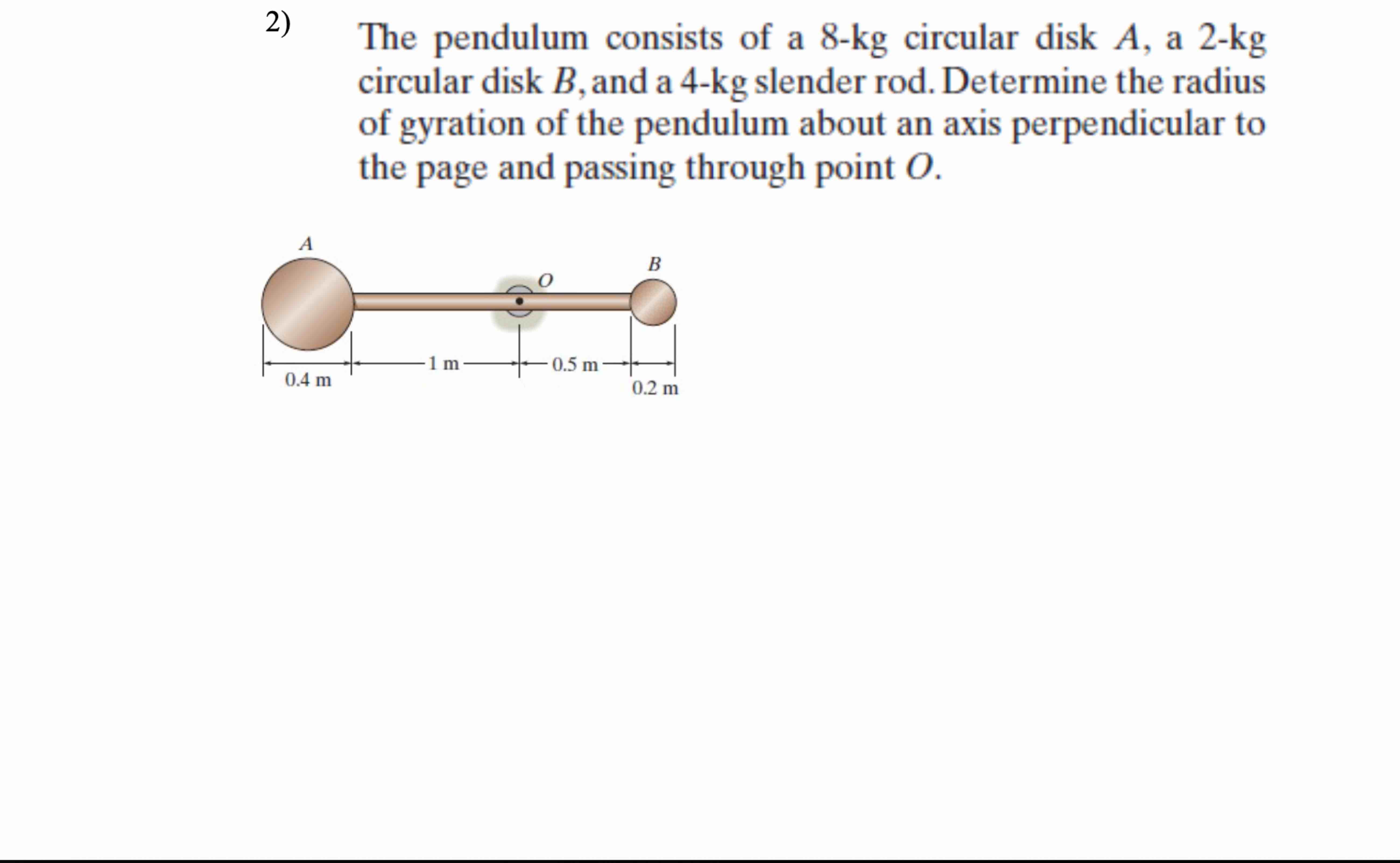 Solved The pendulum consists of a 8-kg circular disk A, ﻿a | Chegg.com