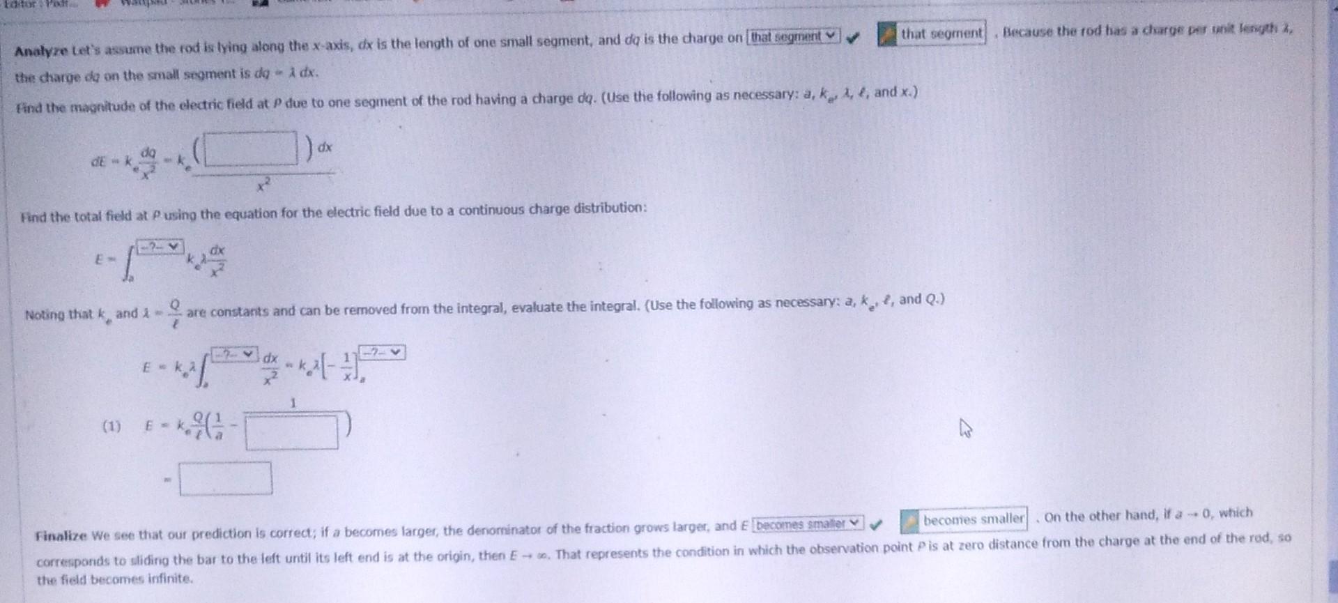 Solved The Electric Field Due to a Charged Rod A rod of | Chegg.com