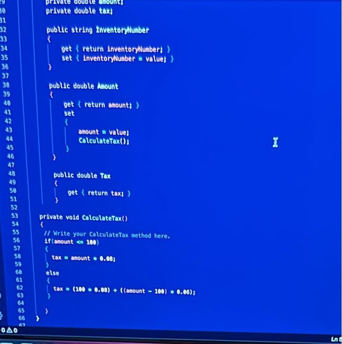 Solved needs to be in c# and use the following code. needs | Chegg.com