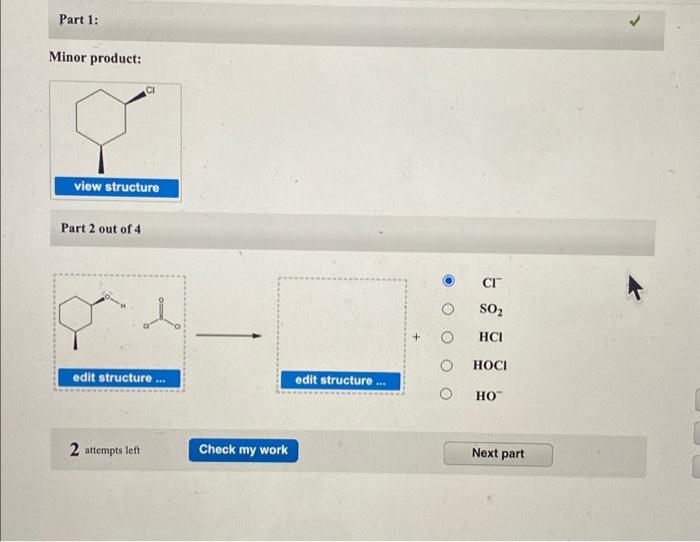 Solved Part 1: Minor product: view structure Part 2 out of 4 | Chegg.com