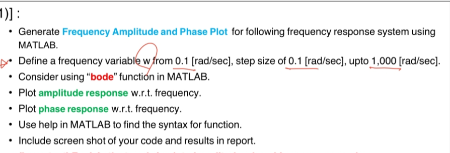 Solved 1)] : Generate Frequency Amplitude and Phase Plot for | Chegg.com