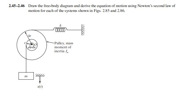 Solved 2.45-2.46 Draw the free-body diagram and derive the | Chegg.com
