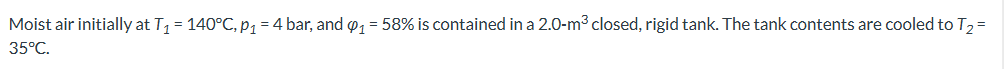 Solved Moist air initially at T1=140°C,p1=4bar , ﻿and | Chegg.com