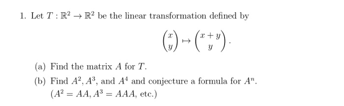 Solved Linear algebra: Let T: R2 -> R2 be the linear | Chegg.com