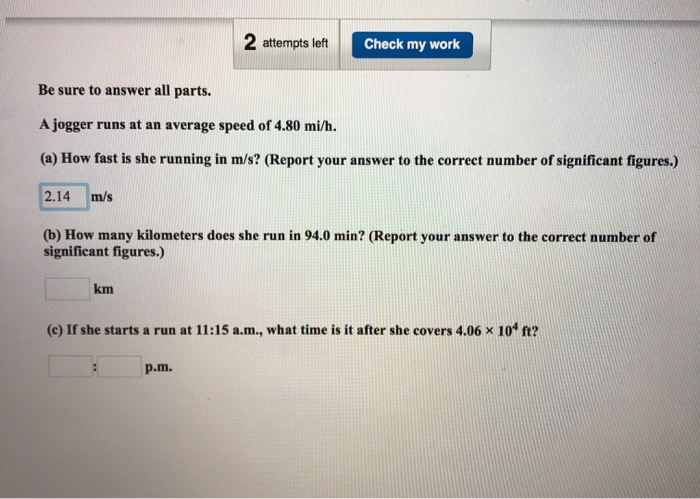 Solved 2 attempts left Check my work Be sure to answer all | Chegg.com
