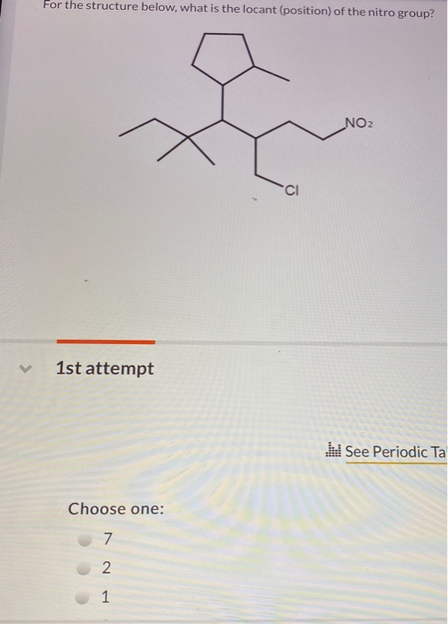 Solved For the structure below, what is the locant | Chegg.com