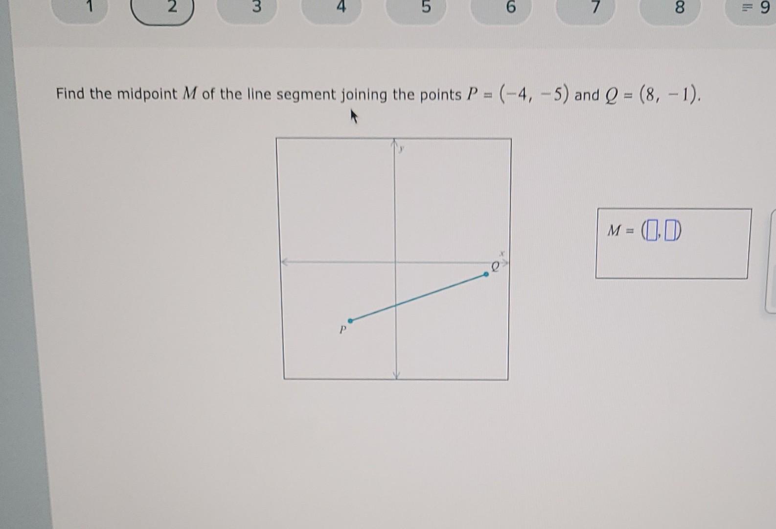 Solved Find the midpoint M of the line segment joining the | Chegg.com