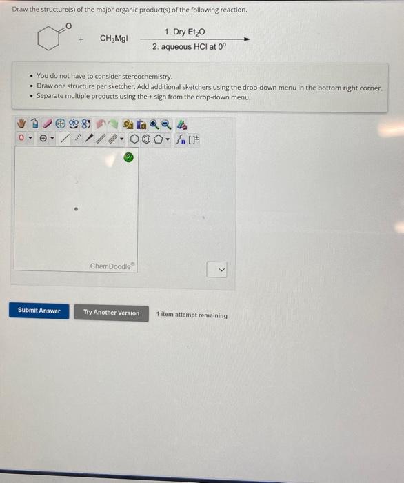 [Solved]: Draw the structure(s) of the major organic produc