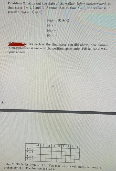 Solved Quantum Random Walks (5 parts). Consider the | Chegg.com