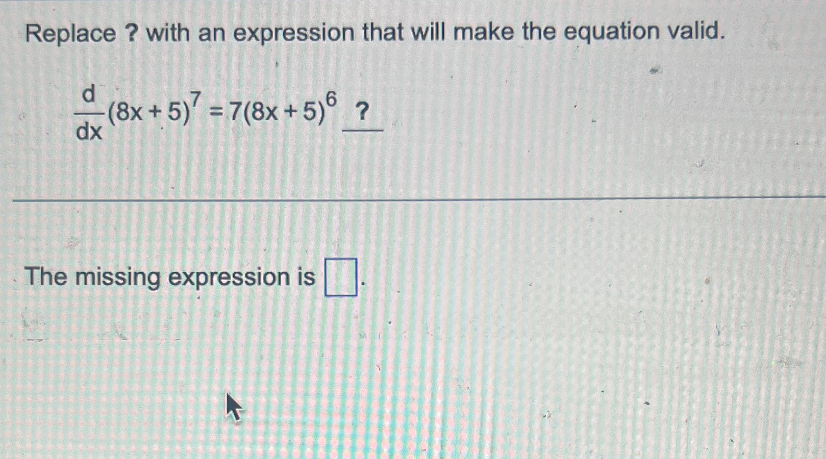 Solved Replace ? ﻿with an expression that will make the | Chegg.com