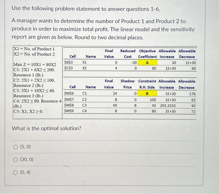 Solved Use the following problem statement to answer | Chegg.com