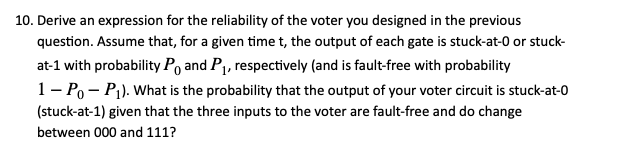 Solved Derive an expression for the reliability of the voter | Chegg.com