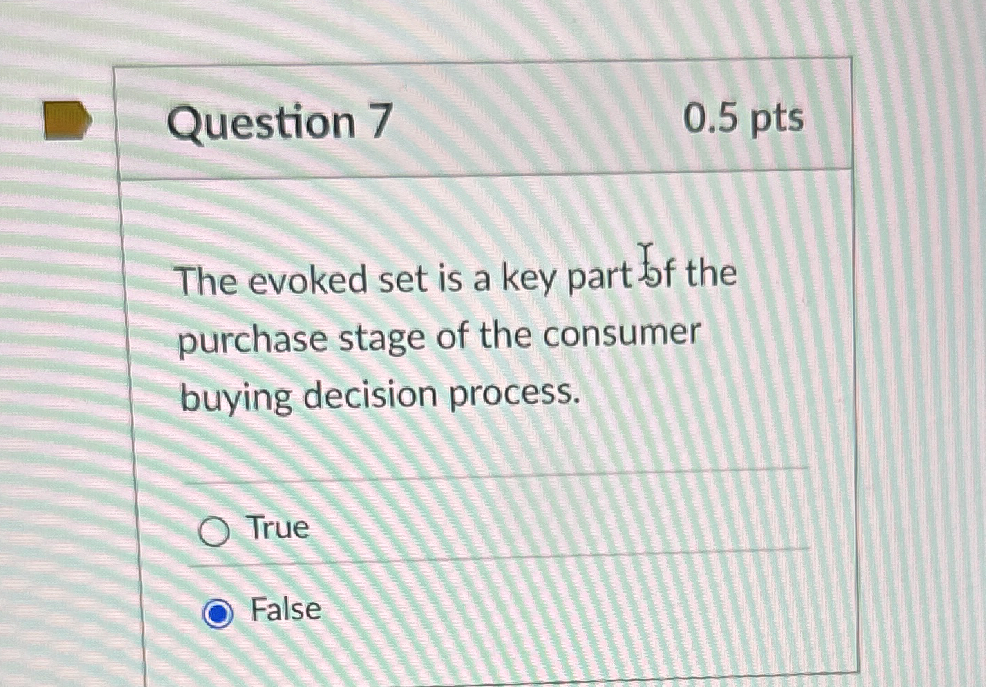 Solved Question 70.5 ﻿ptsThe evoked set is a key part 5f | Chegg.com