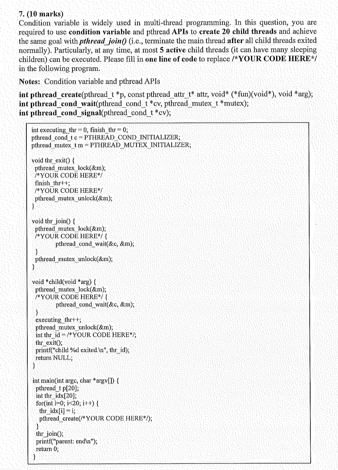Solved (10 marks)Condition variable is widely used in | Chegg.com Solved (10 marks)Condition variable is widely used in | Chegg.com